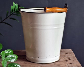 Large Enamel Bucket With Handle - Etsy UK