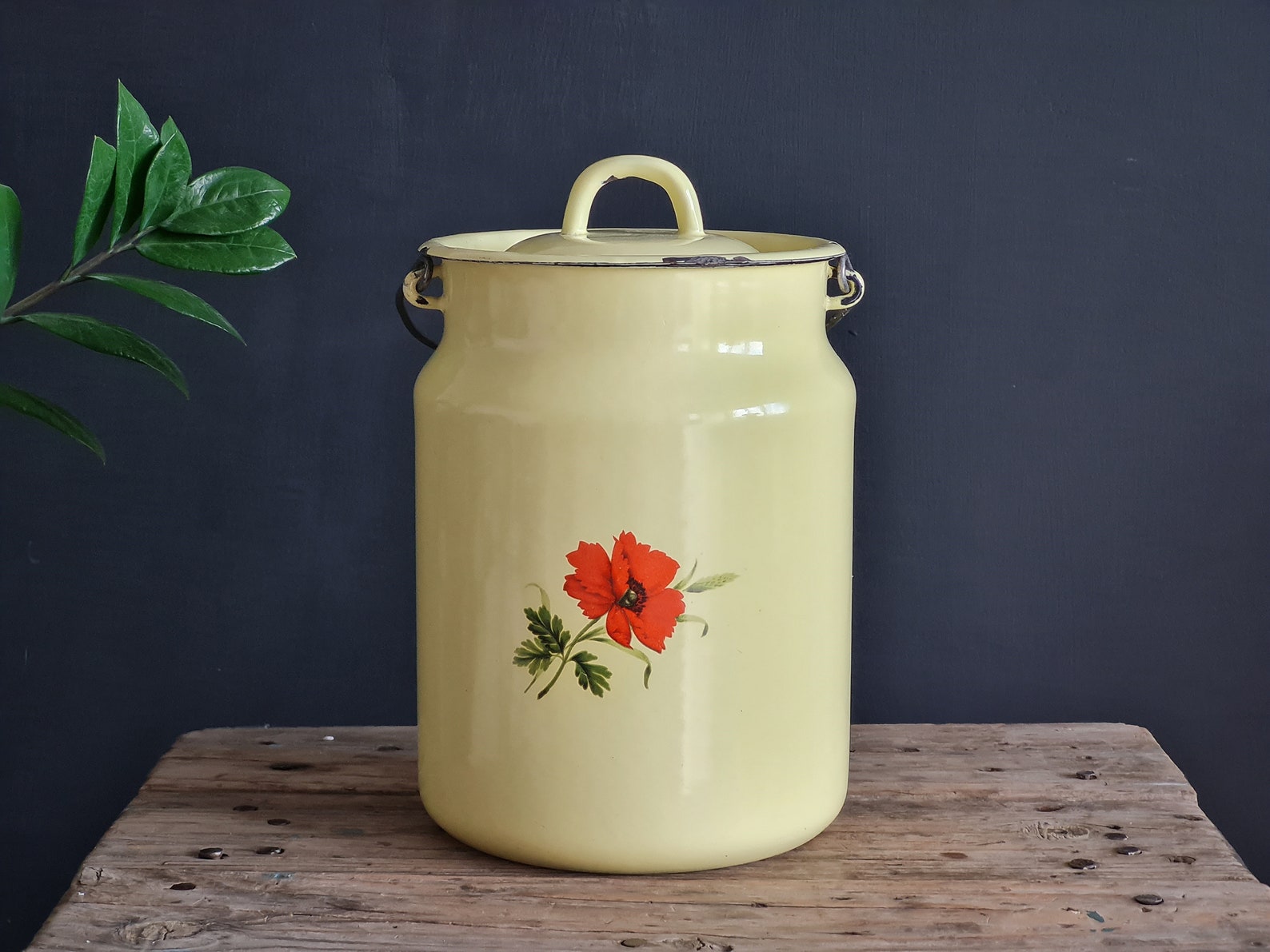 Vintage enamel milk can with lid Soviet Vintage made in the | Etsy