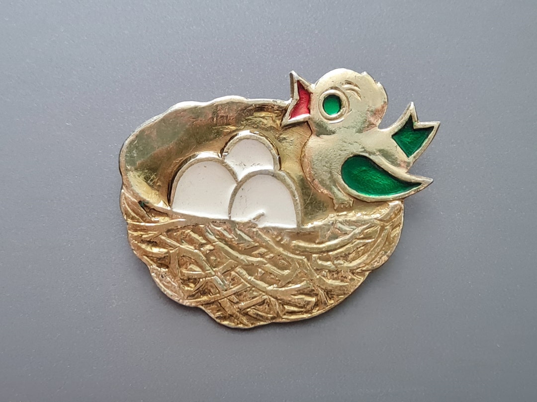 Soviet Badge Bird Nest Cute Badge Soviet Vintage - Etsy