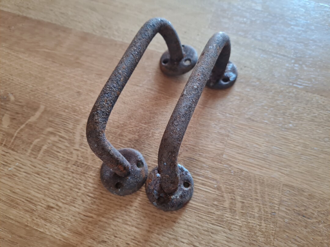 Pair of Rusty Metal Door Handles Soviet Vintage Iron Door - Etsy