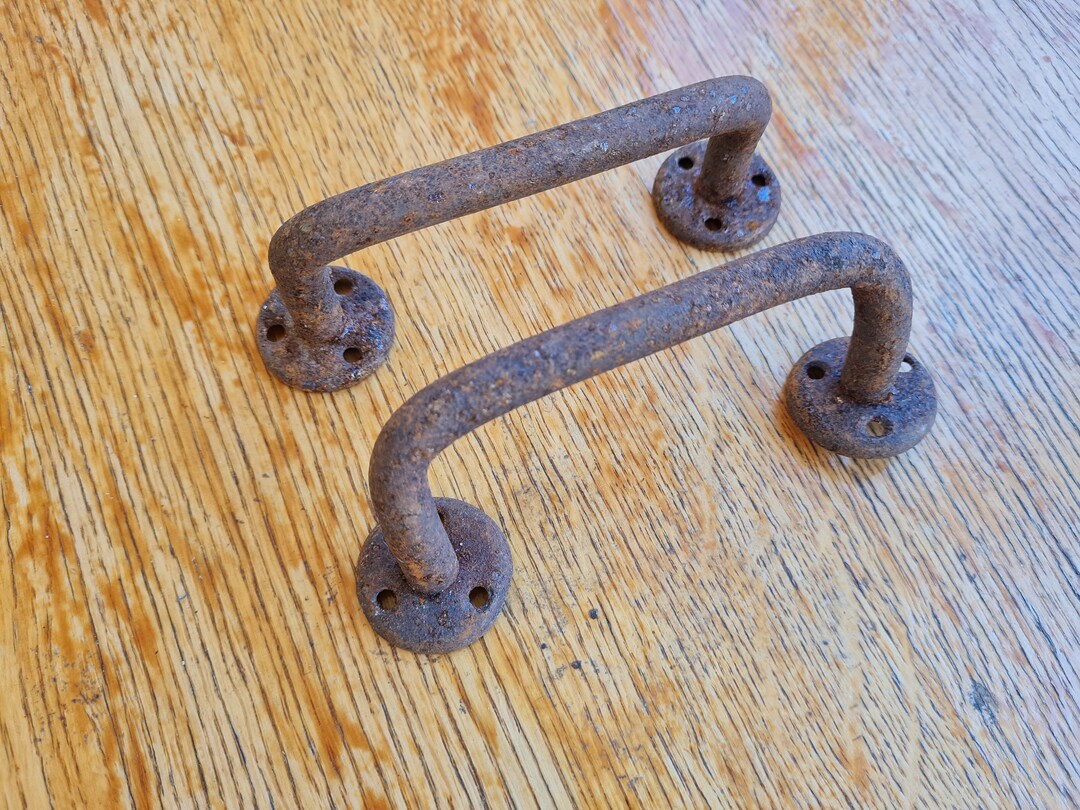 Pair of Rusty Iron Door Handles, Soviet Vintage, Industrial Decor - Etsy