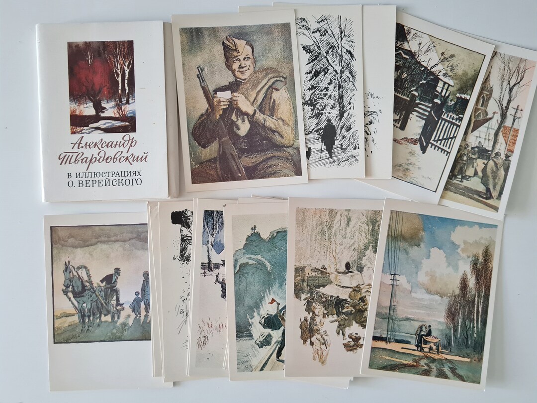 Alexander Tvardovsky, Postcards Set, Soviet Vintage Postcards ...