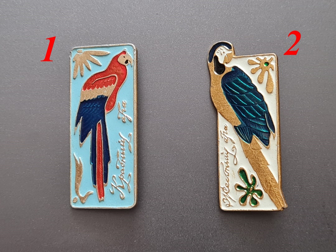 Parrot, Soviet Vintage Pin Badge, Children's Enamel Brooch, USSR Pin ...