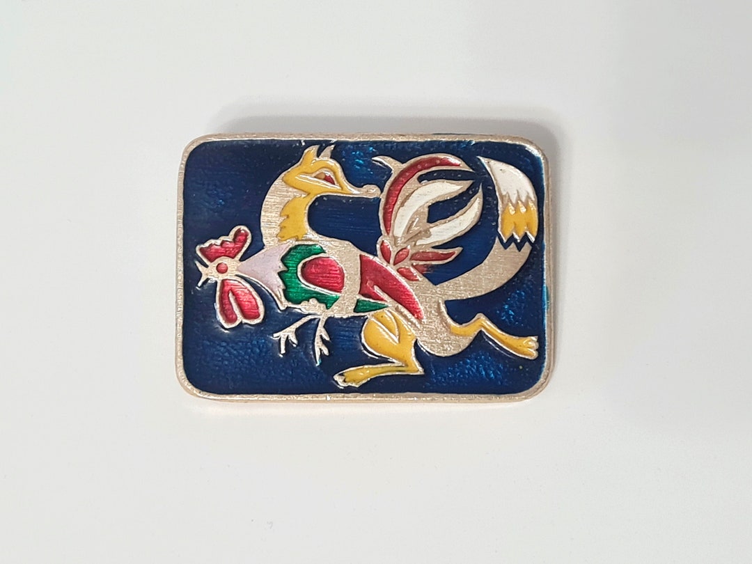 Soviet Vintage. Children's Badge Fox and Rooster Enamel - Etsy