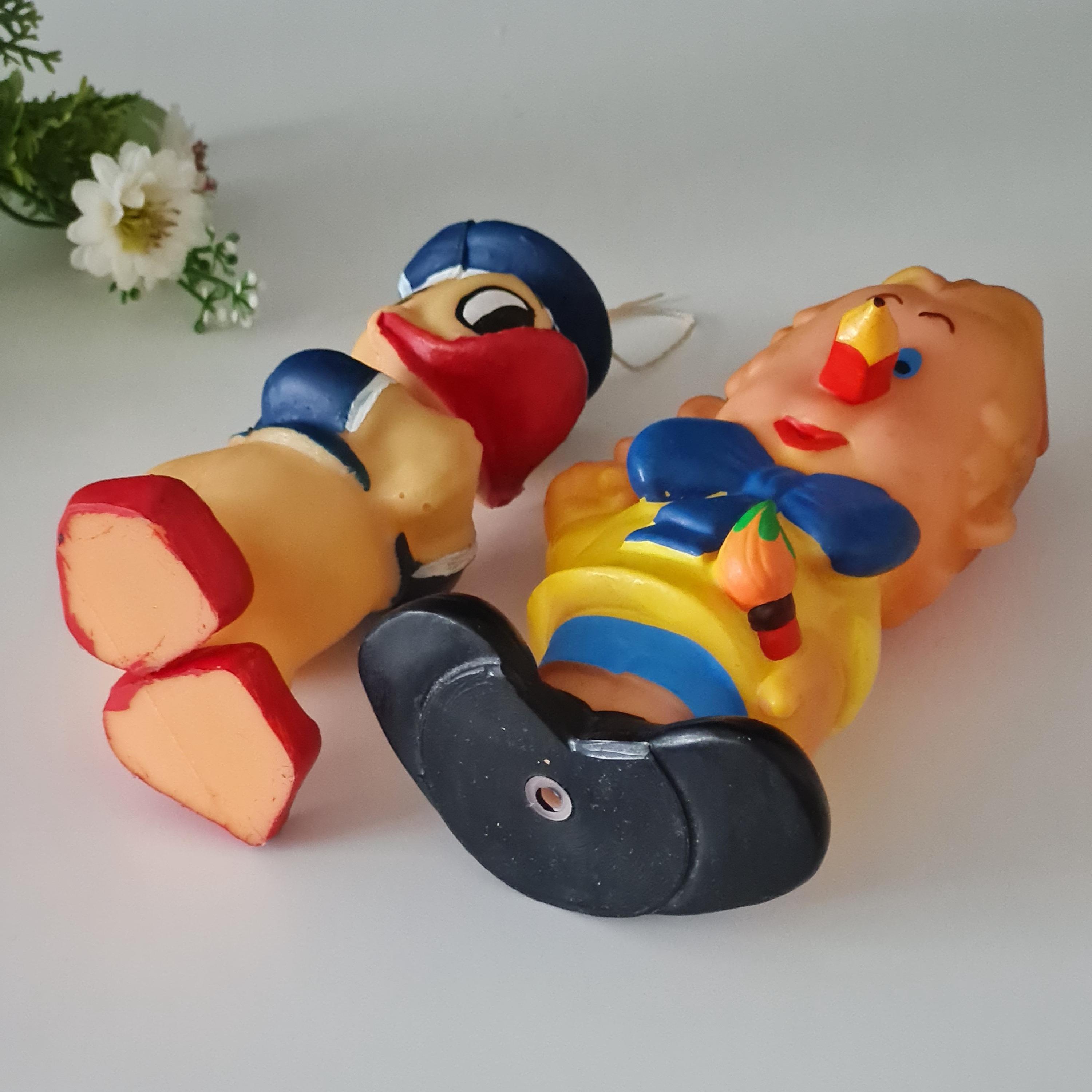 Soviet Rubber Toys, Vintage Toy USSR, Karandash, Duckling Sailor ...