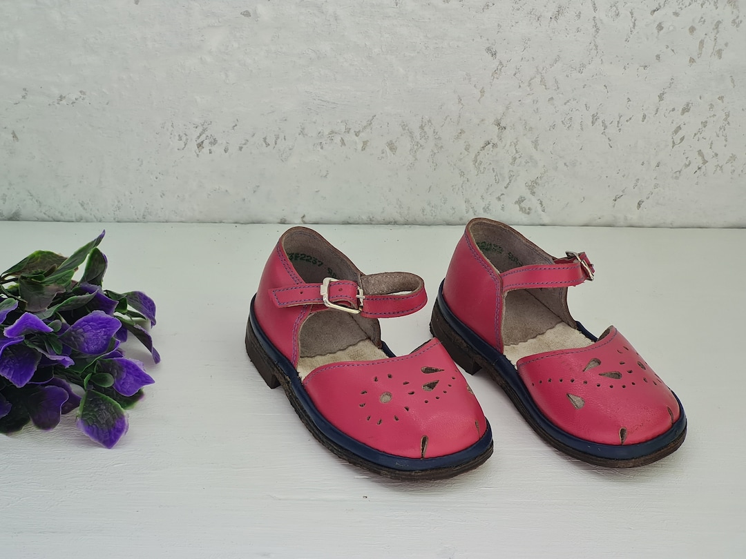 Children's Pink Sandals, Soviet Vintage, USSR Kids' Shoes, Soviet Era ...