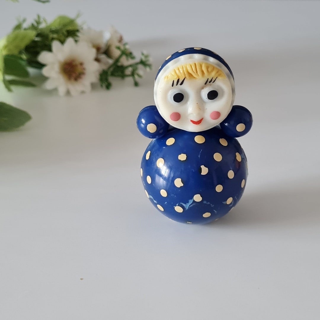 Small Blue Roly Poly Doll, Soviet Nevalyashka, USSR Toy 1980s ...