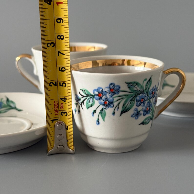Vintage Soviet Coffee Cups With Saucers, Small Ceramic Cups With a ...