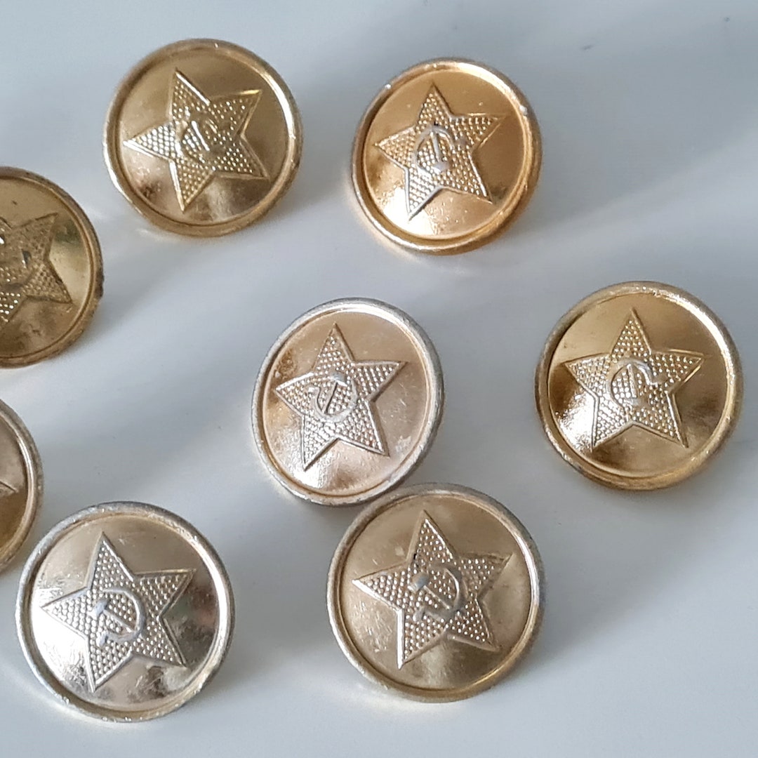 Soviet Military Buttons With a Star, Buttons From a Military Uniform ...