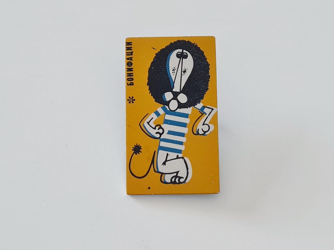 Soviet Vintage Badge, Lion Boniface, Metal Pin, Soviet Cartoon ...