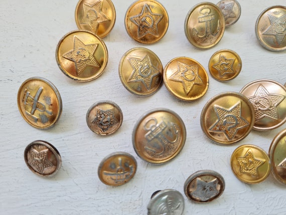 Soviet Military Buttons With a Star Buttons From a Military | Etsy