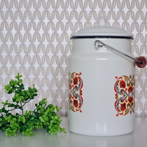 Vintage enamel milk can with lid Soviet Vintage made in the | Etsy