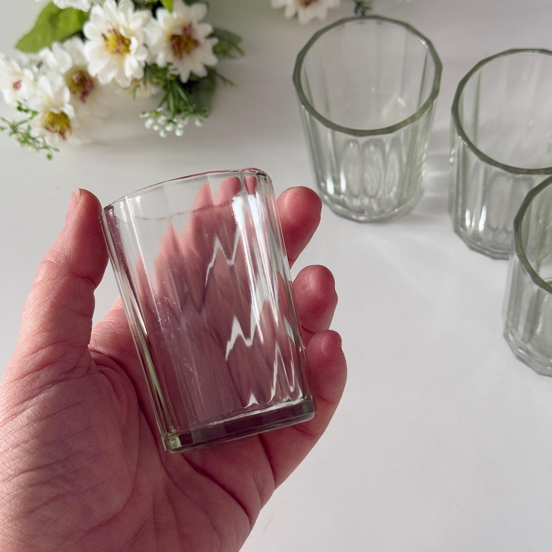 ONE Small Soviet Stakan 100 Ml, Vintage Russian Faceted Glass, Soviet ...