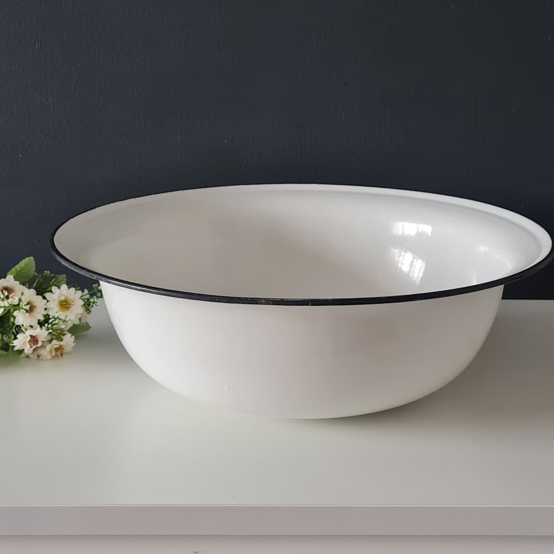 Large White Enamel Basin. Soviet Vintage Enamelware. Extra - Etsy