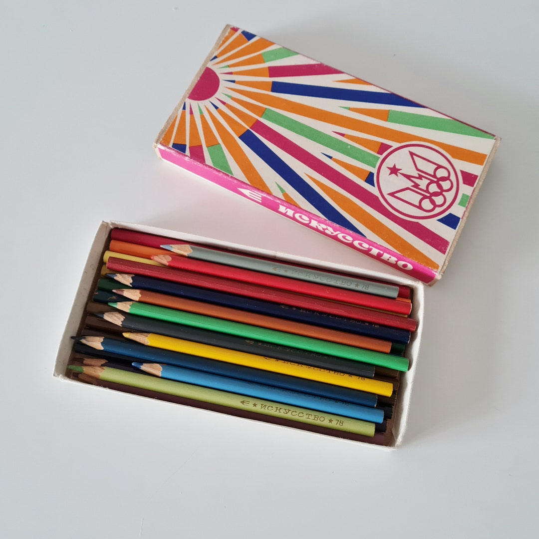 Colored Pencils USSR on the Original Box, Soviet Vintage Drawing ...