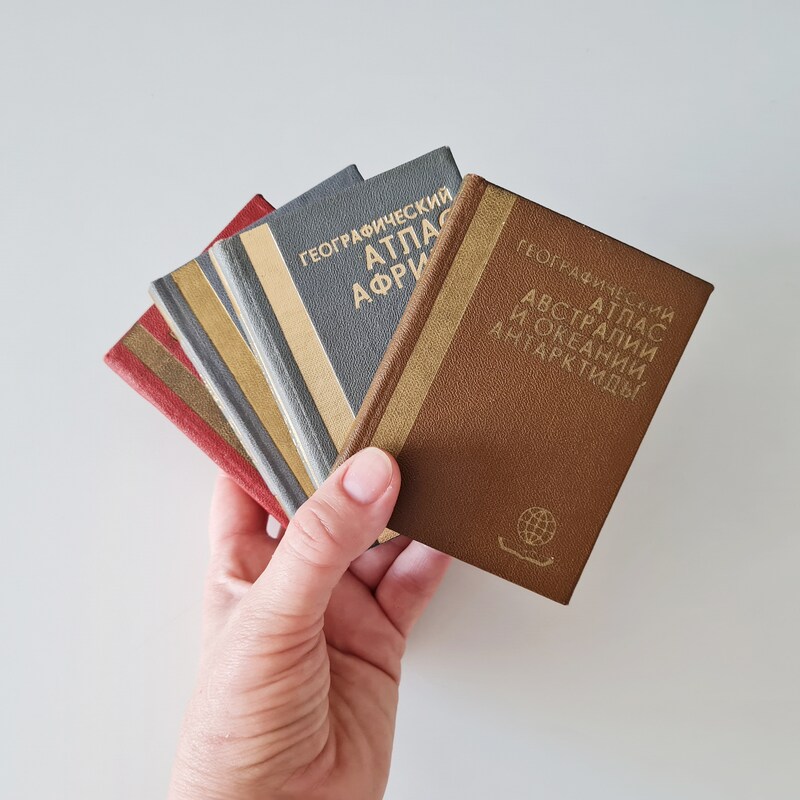 Russian World Atlas Book - Etsy