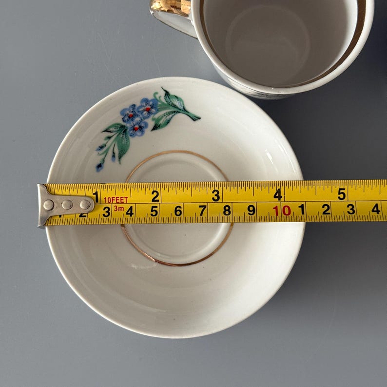 Vintage Soviet Coffee Cups With Saucers, Small Ceramic Cups With a ...