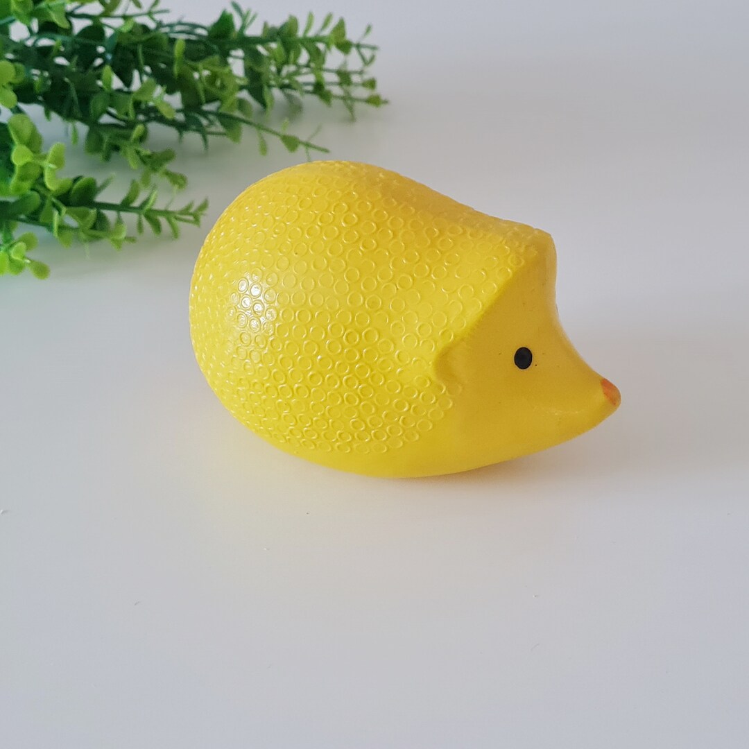 Yellow Hedgehog Toy Soviet Vintage Celluloid Rattle Russian Toy 60's ...