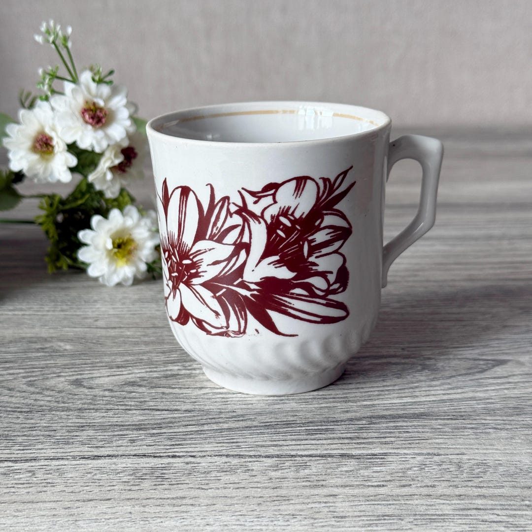 Vintage Ceramic Cup, Soviet Vintage, Retro Tea Cup, Vintage Table ...