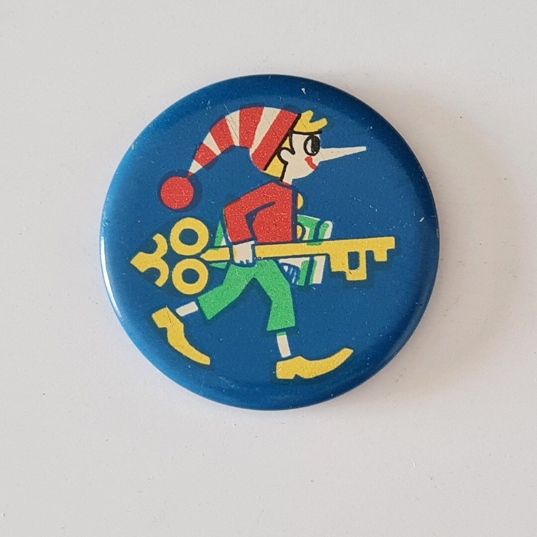 Soviet Pinocchio Pin Badge, Buratino With the Golden Key, USSR Vintage ...