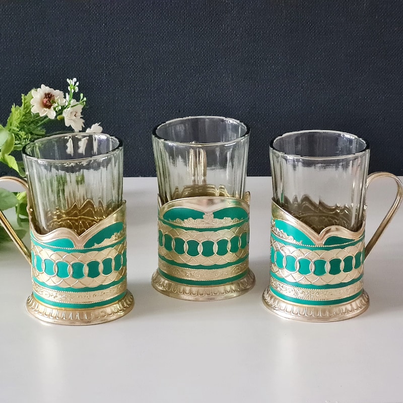 Russian Tea Glass and Holder - Etsy