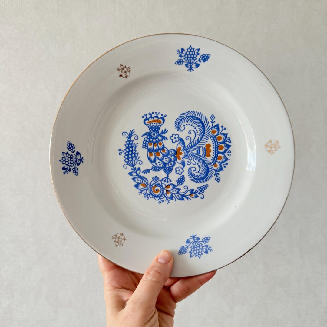Vintage Ukrainian Ceramic Plate With Fairy Bird, Soviet Period ...
