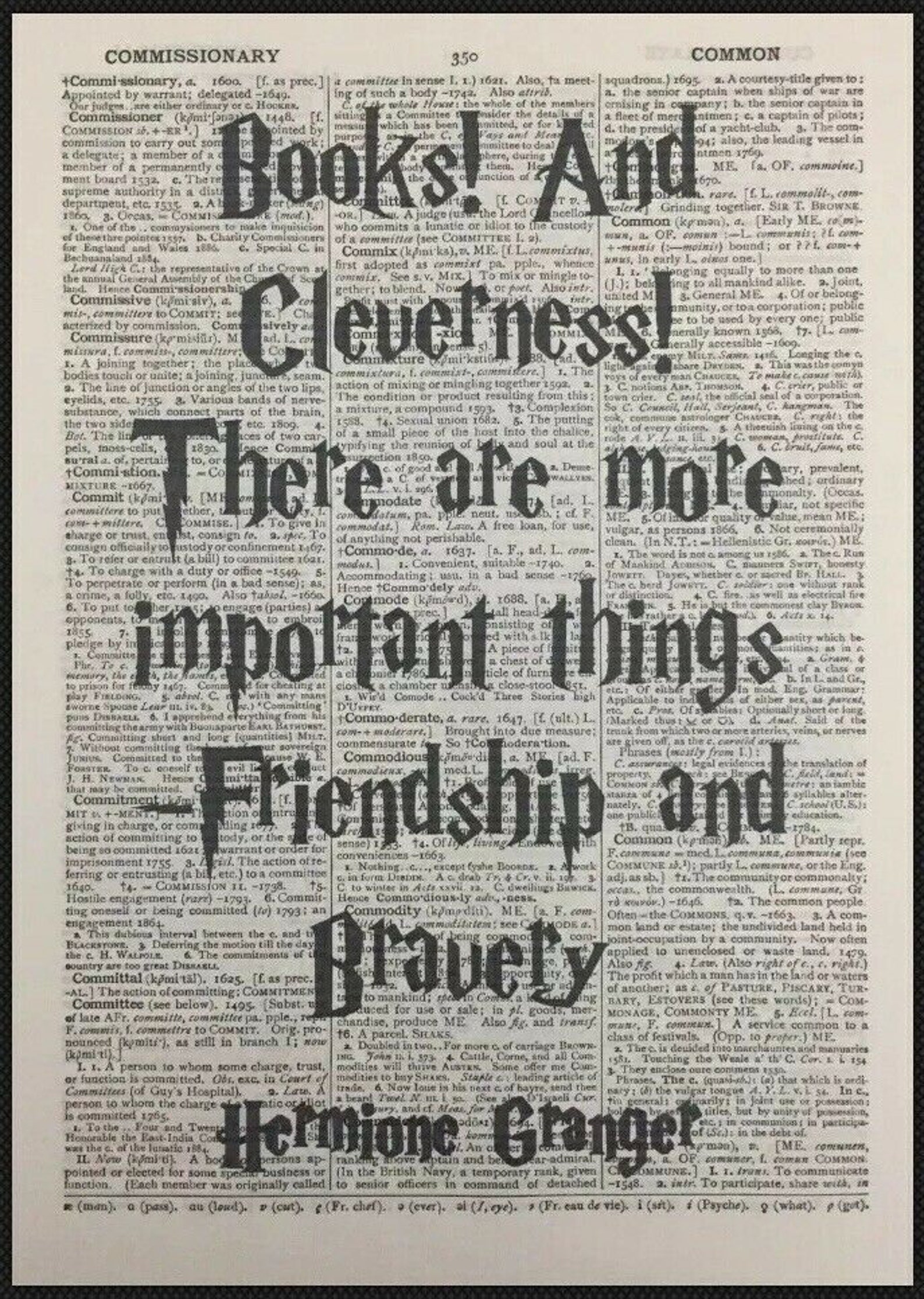 Hermione Books And Cleverness Friend Quote Harry Potter Etsy