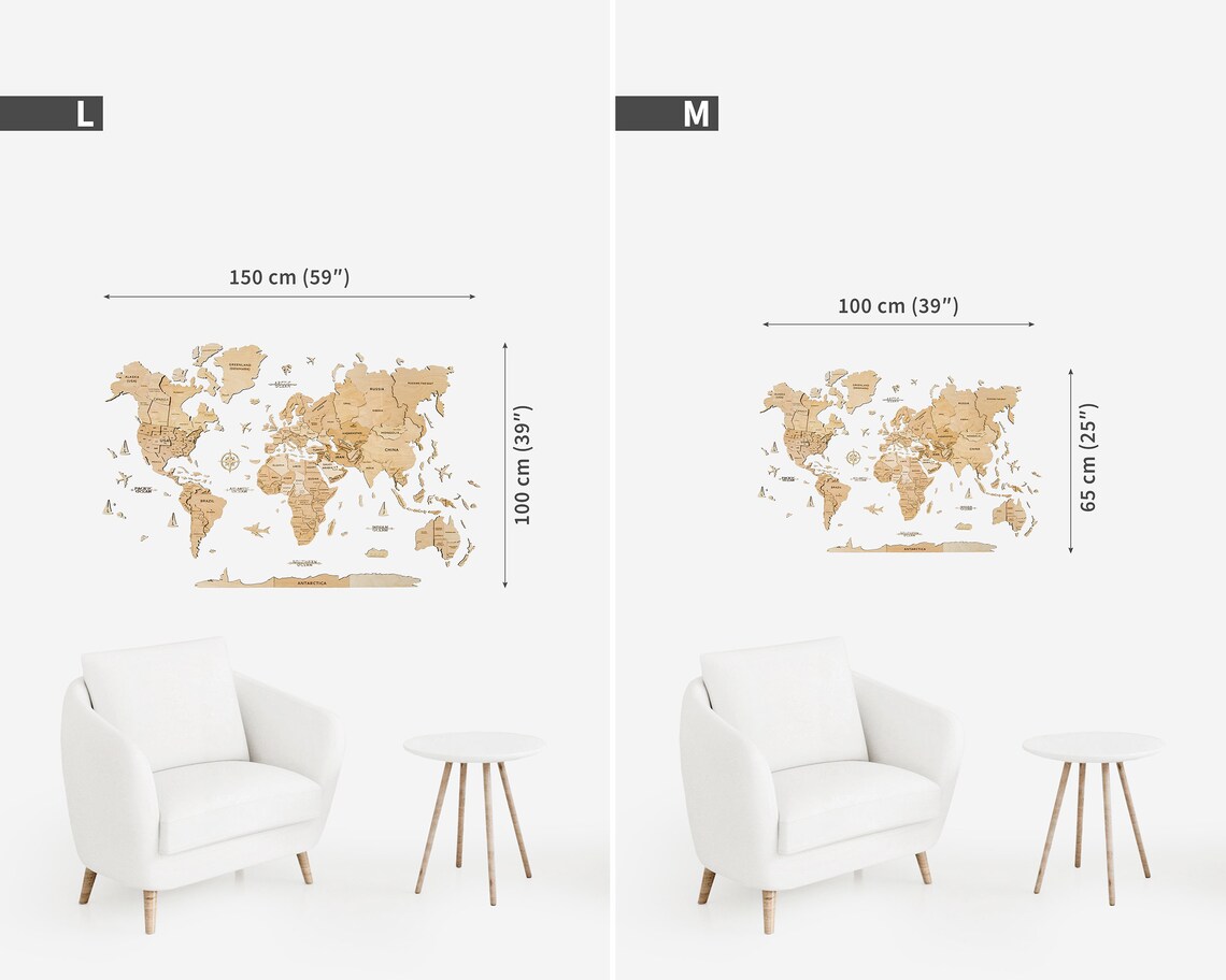3D World Map Wall Decor World Map on the Wall Travel Map - Etsy