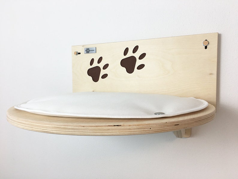 Round Cat Shelf With Carved Paw Cat Furniture Athleticat - Etsy