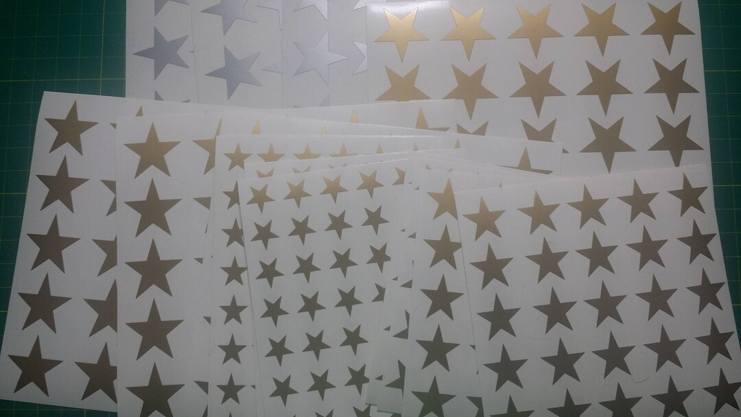 Glossy Vinyl Star Decal Sticker Sheets Hobbycraft, Decorations, Bedroom ...