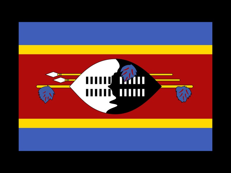 Eswatini Flag Swati Flag Car Window Decal Bumper Sticker - Etsy