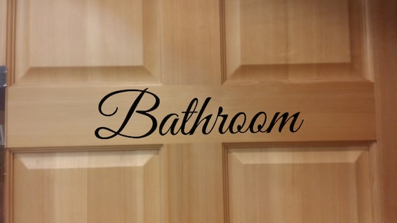 Bathroom Door Decal Vinyl Sticker Home Decor | Etsy