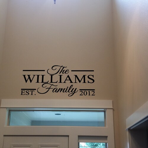 Family Name Wall Decal Custom Wall Decal Family Established | Etsy