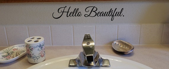Hello Beautiful Wall Decal Wall Decor Mirror Decal Mirror - Etsy