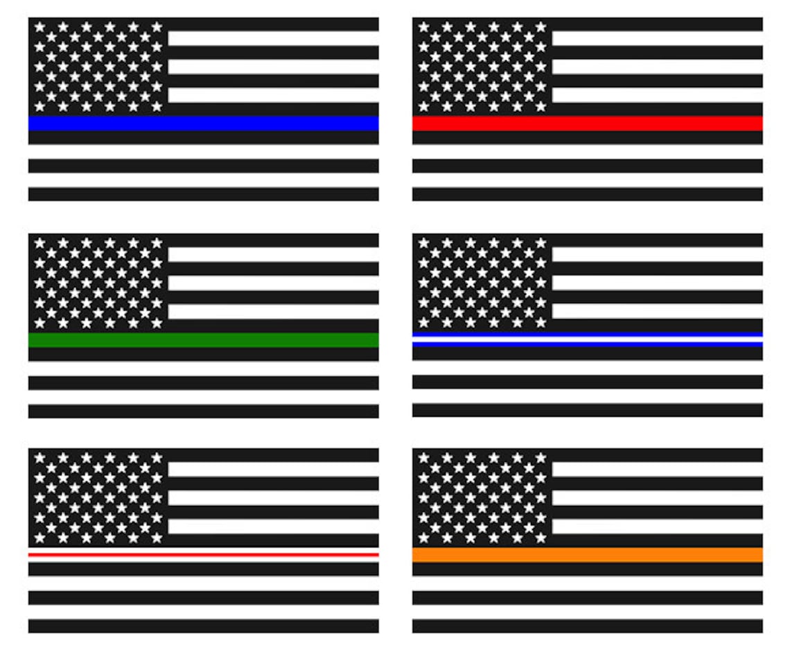 Thin Blue Line American Flag Thin Red Line United States - Etsy