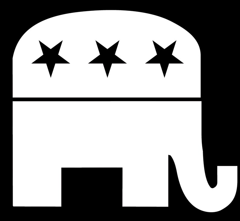 Republican Elephant Decal Rupublican Decal Republican Sticker - Etsy
