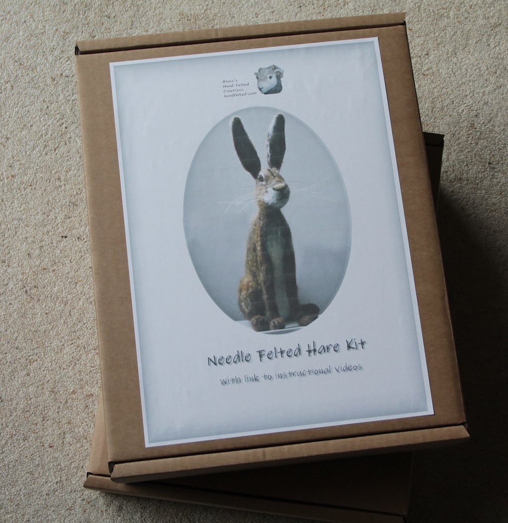 Needle Felt a Hare Kit With Online Video Tutorial | Etsy