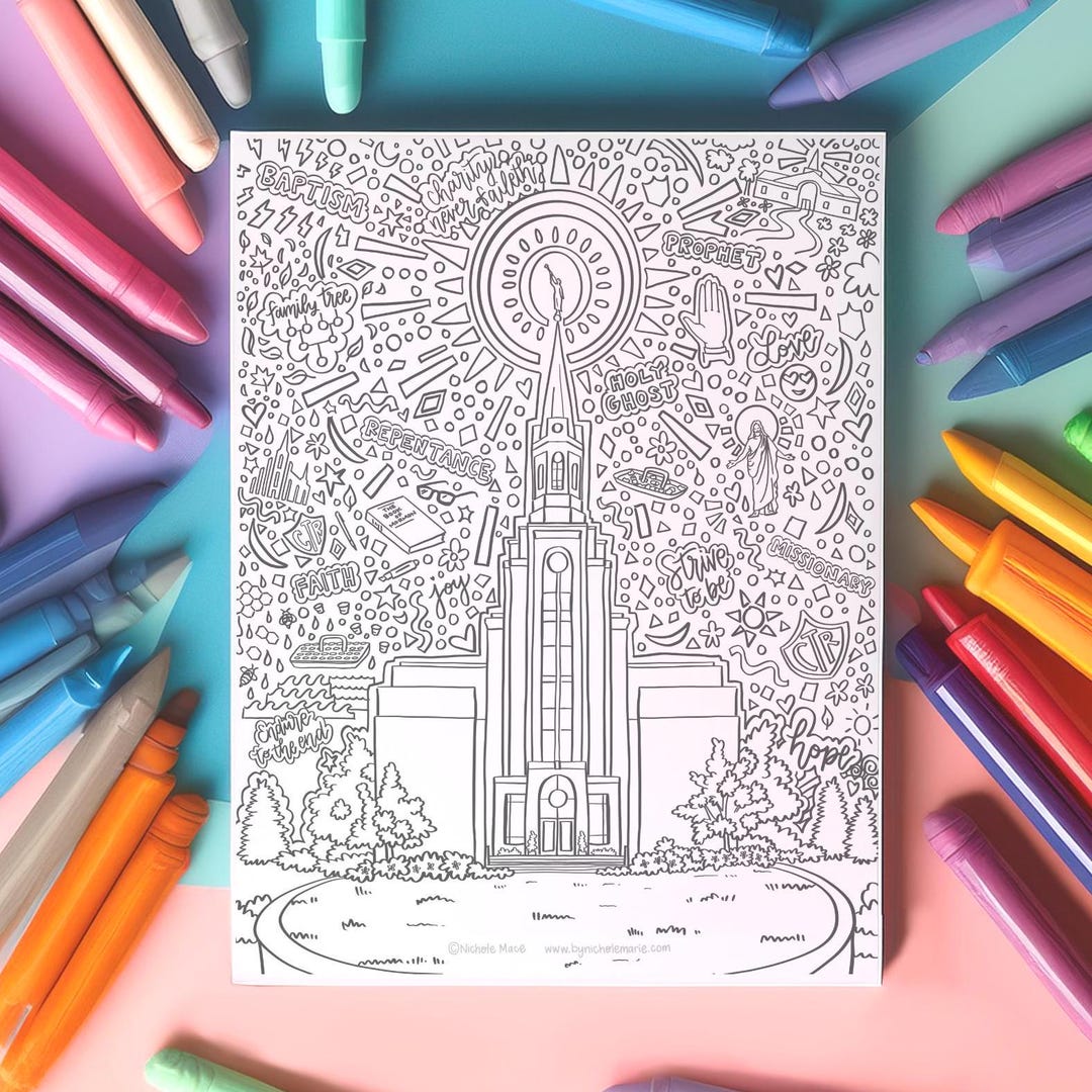 Temple Coloring Page, LDS Activity Printable (digital Download) - Etsy