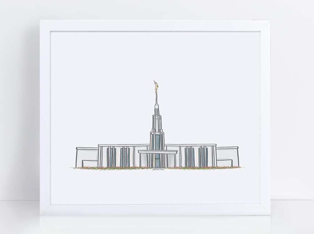 Santiago Chile Temple Illustration, Santiago Chile Temple Art Print ...