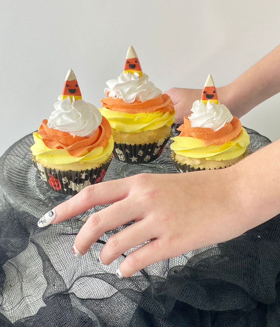 Candy Corn Cupcakes Fake Cake Halloween Decor - Etsy