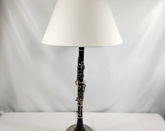 Clarinet Lamp, Handmade With Round Black Base, New & Upcycled - Etsy