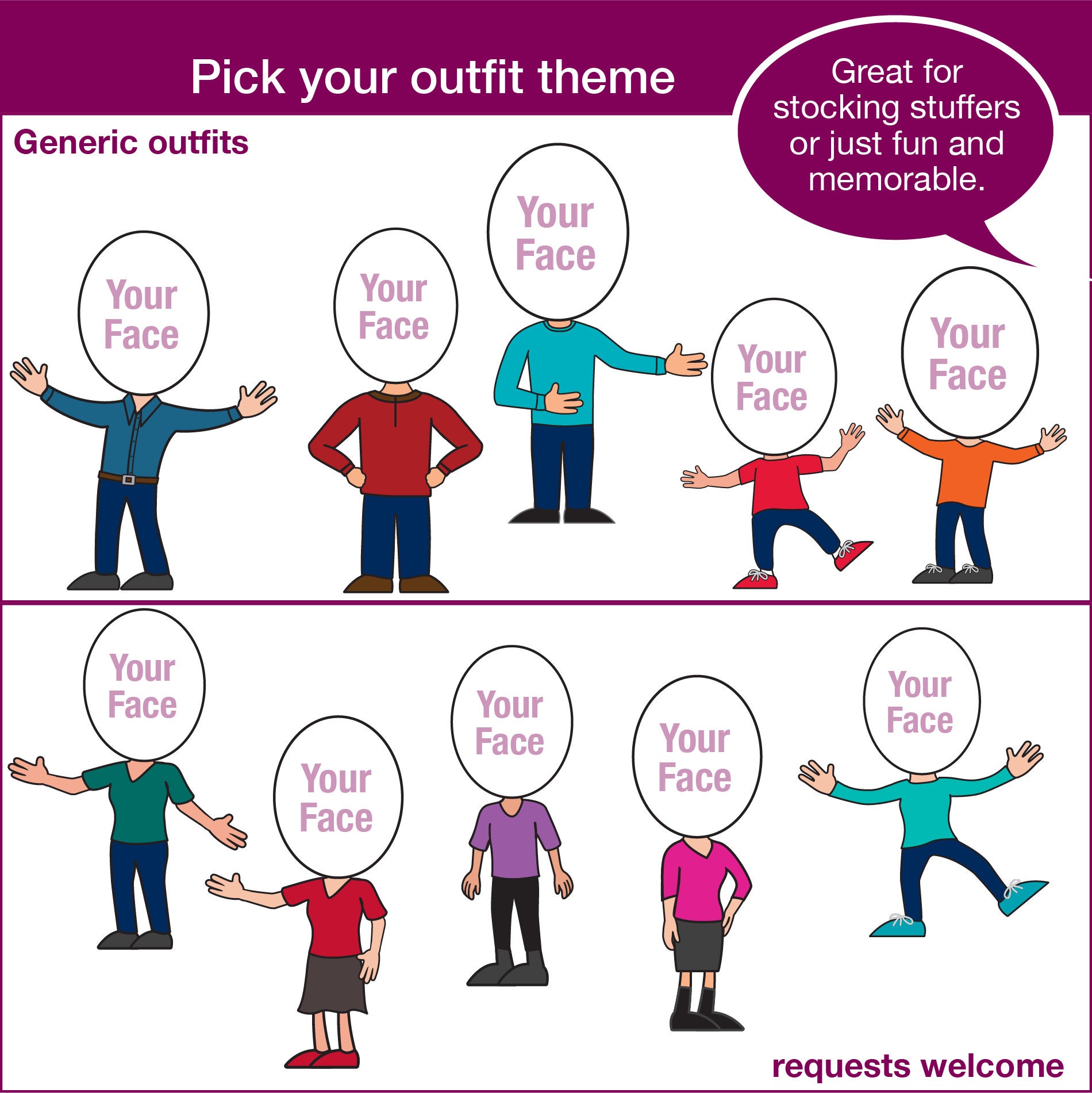 ME Magnets, Family, Friends, Funny, Cartoon-look, Custom Magnets- 3 to ...