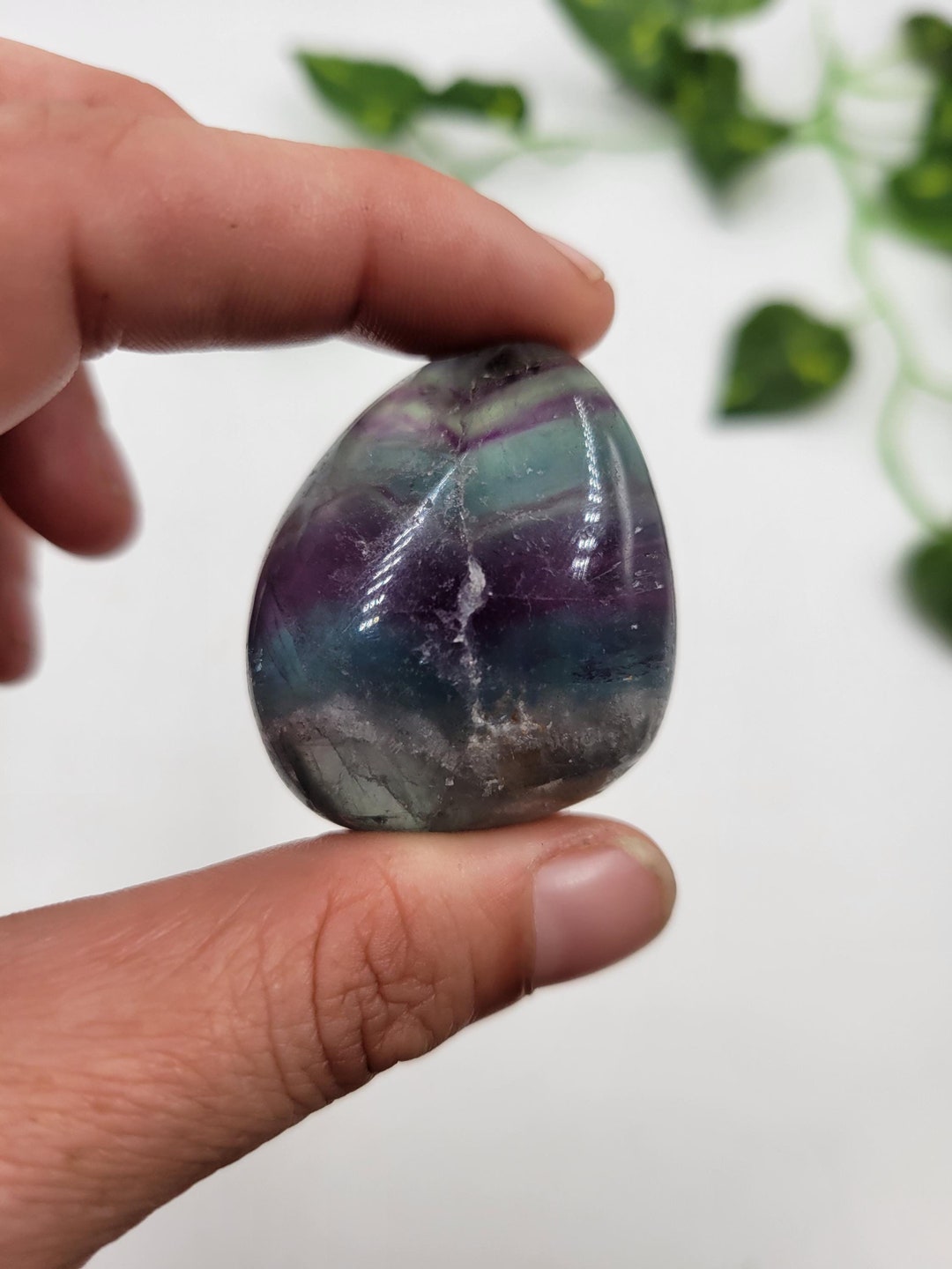 Tumbled Fluorite. Blue & Purple Fluorite. 100% Natural Except Polishing ...