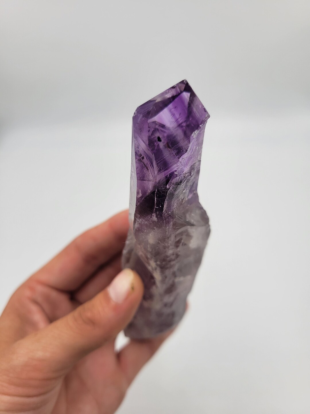 Hollandite Included Amethyst Root. Polished Tip Wand. Amazing Formation ...