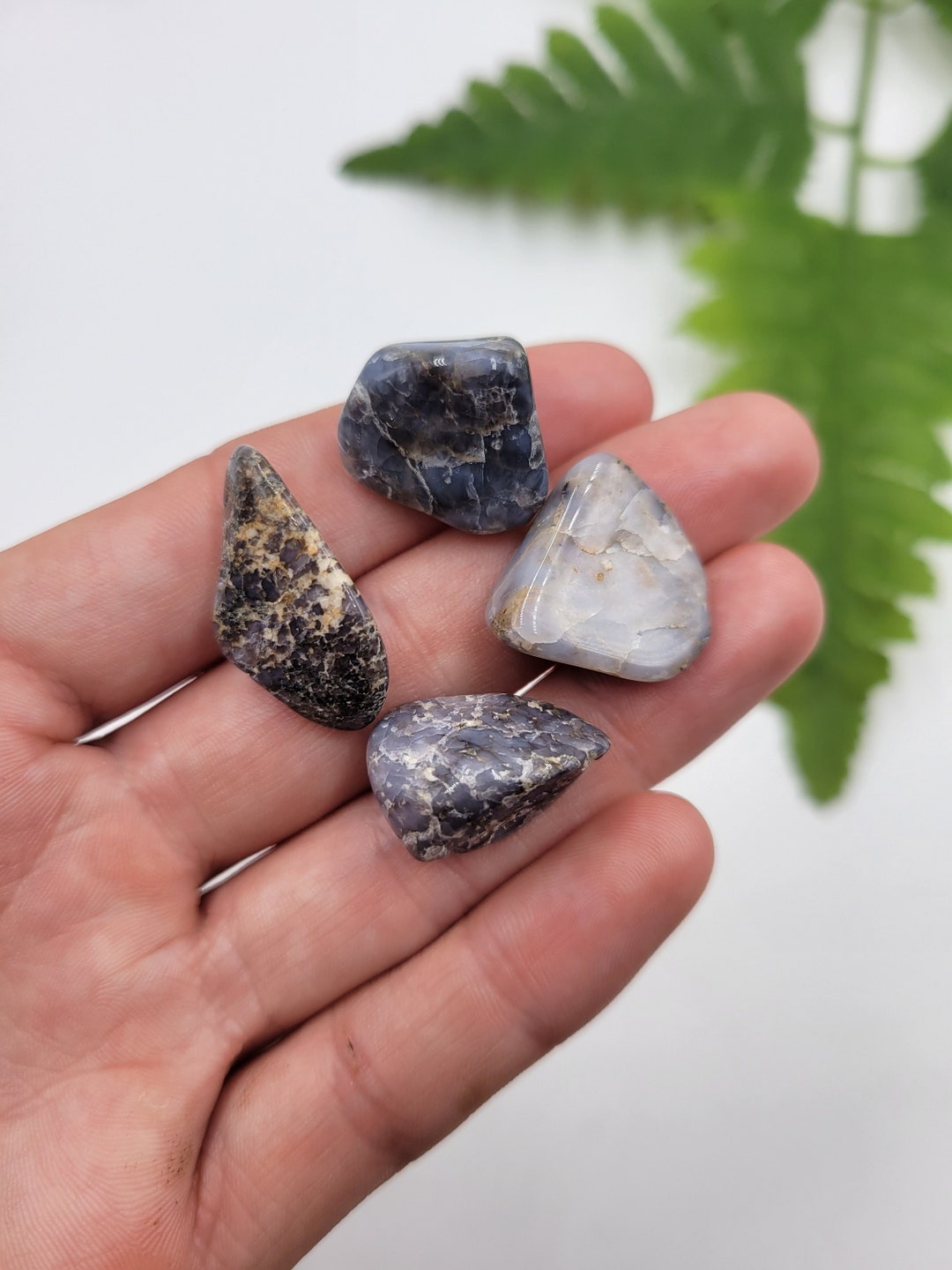 Blue Included Quartz Tumbles. Rare Find. 100% Natural. Blue Quartz ...