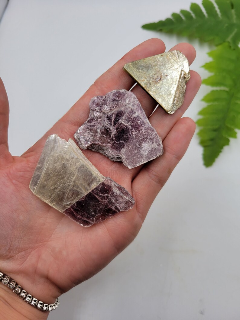 Raw Mica Set. Lepidolite Muscovite & Window Lepidolite. - Etsy