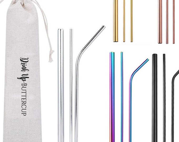 Metal Straw Set USA Made, Eco-friendly Straws, Reusable Straws, Drink ...