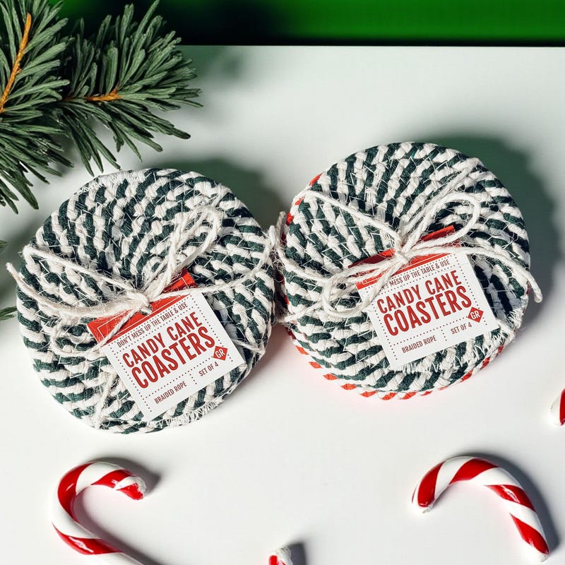 Cloth Red Coasters - Etsy
