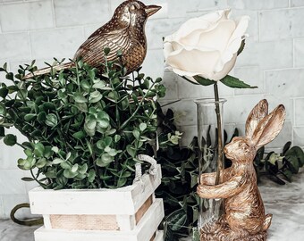 Golden Bird Vase - Etsy