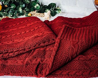 Red Throw Blanket - Etsy